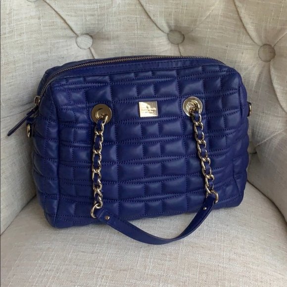 kate spade | Bags | Kate Spade Quilted Royal Blue Leather Handbag9 Tall ...